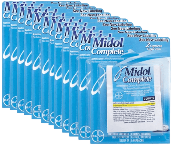 Midol Complete Pain Relief Refill Box of 12 (2 Capsule Pouches ...