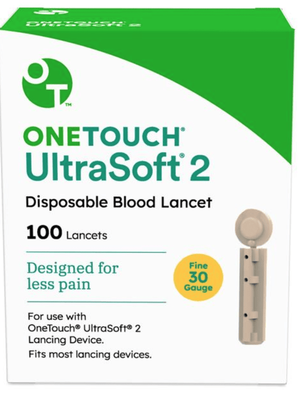 One Touch UltraSoft 2 Lancets Box/100 – Sterling Distributors